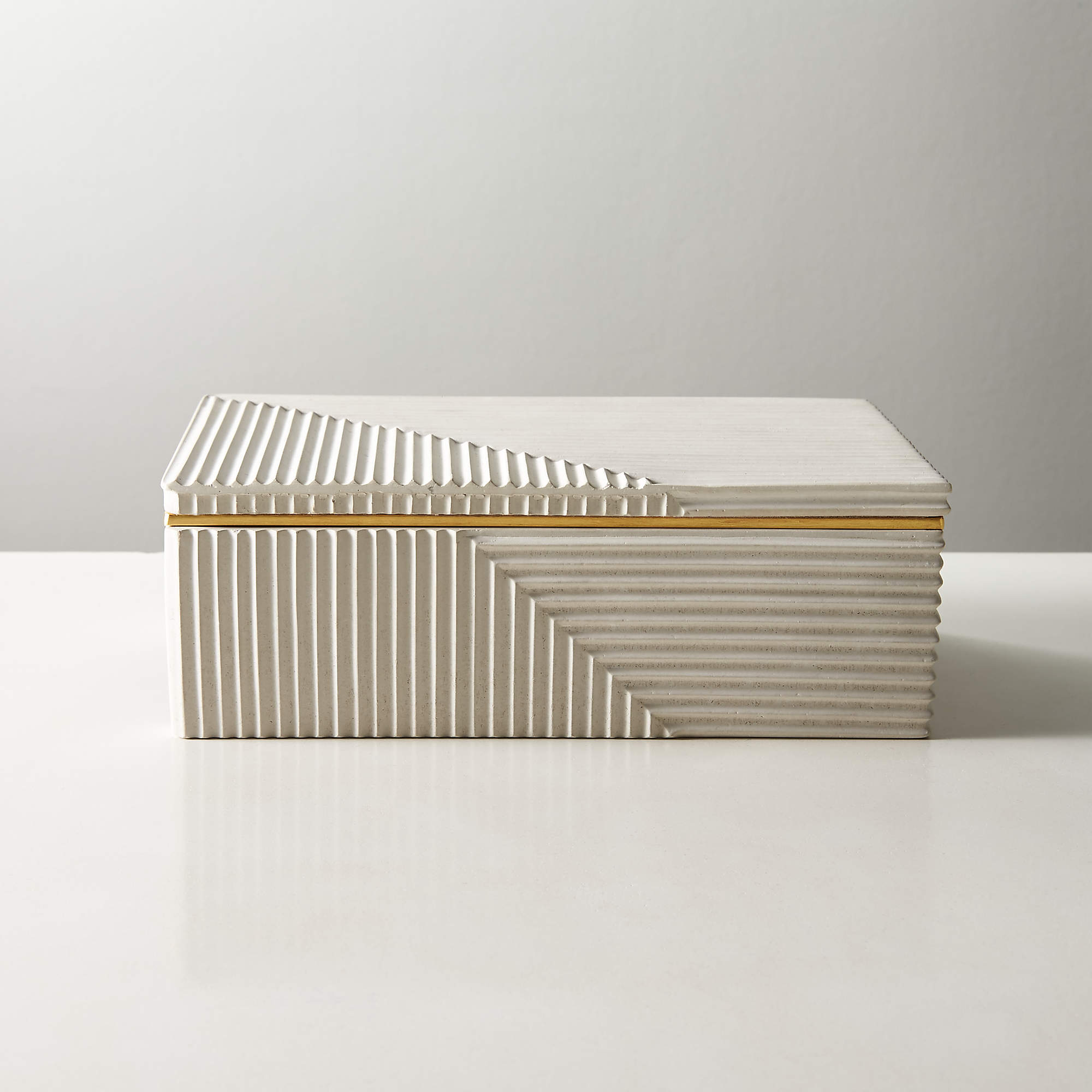 Chelsea Concrete Box, White, Small - CB2 | Havenly