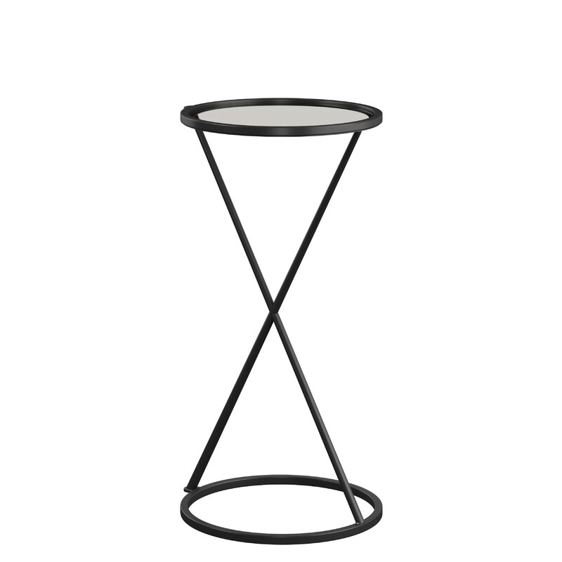 Metal & Glass Side Table - Black - Wayfair | Havenly