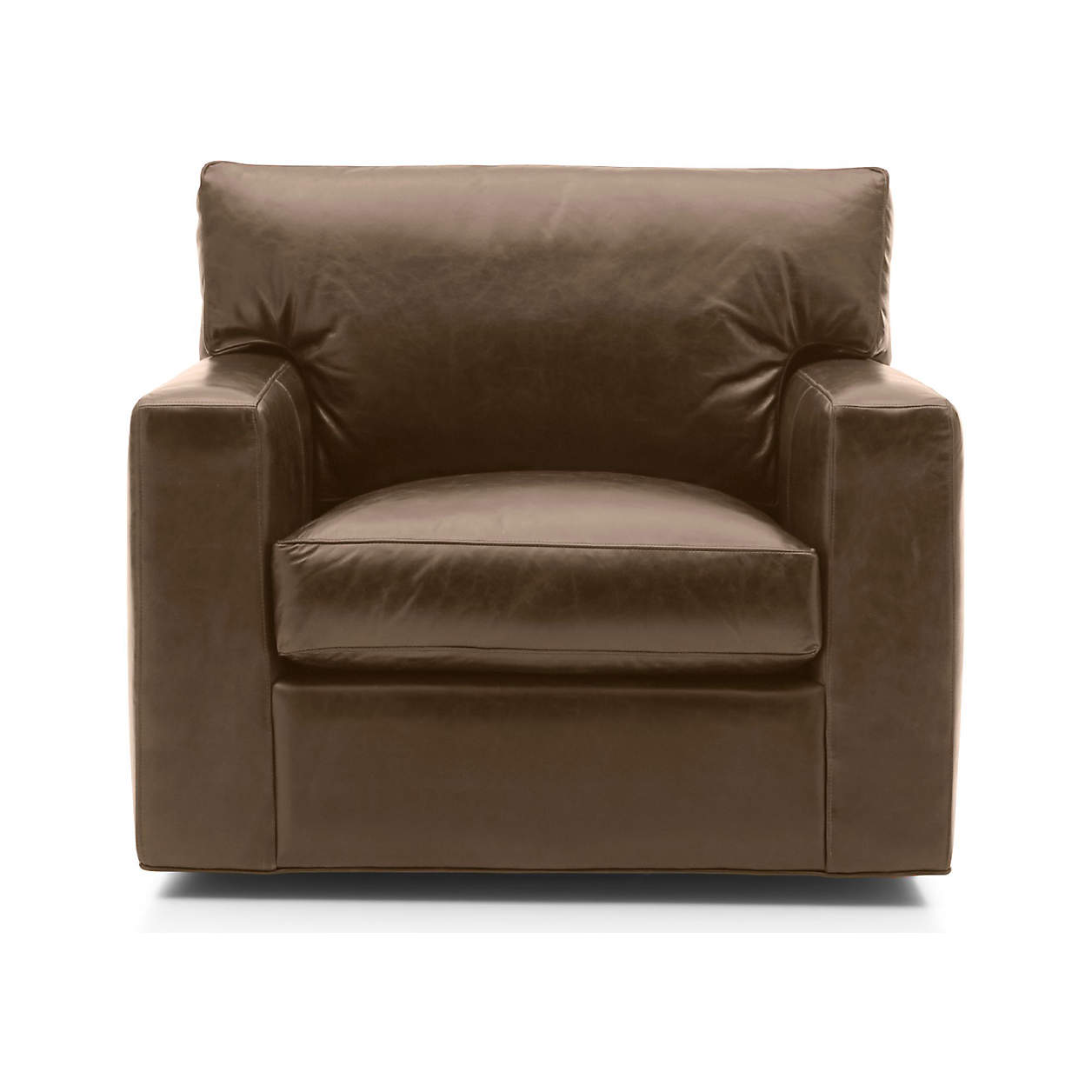 Axis Leather Swivel Chair - Crate and Barrel | Havenly
