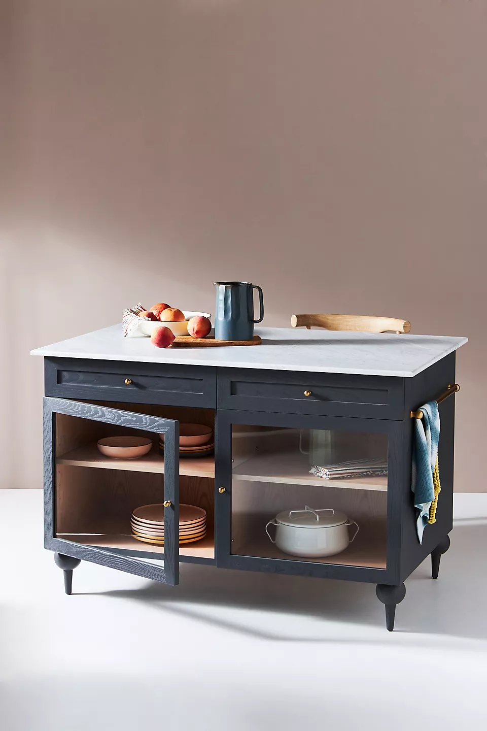 Fern Kitchen Island By Anthropologie in Black - Anthropologie | Havenly