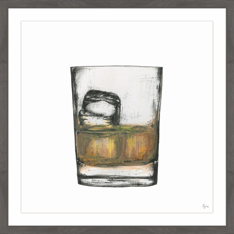 'Bourbon on the Rocks II' Framed Drawing Print - Wayfair | Havenly
