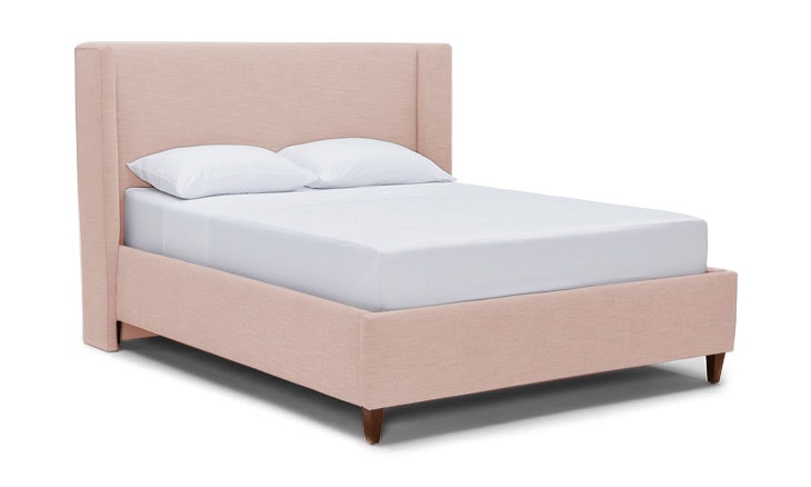 Pink Macey Mid Century Modern Bed - Mixology Blush - Mocha - Queen ...