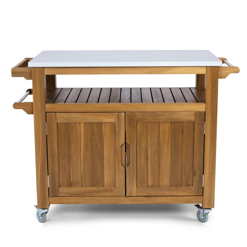 Amagansett Sand & Stable™ Bar Cart with Solid Wood Outer Material ...