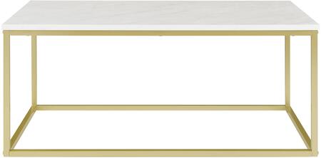 42" Open Box Coffee Table - Faux White Marble/Gold - Walker Edison ...