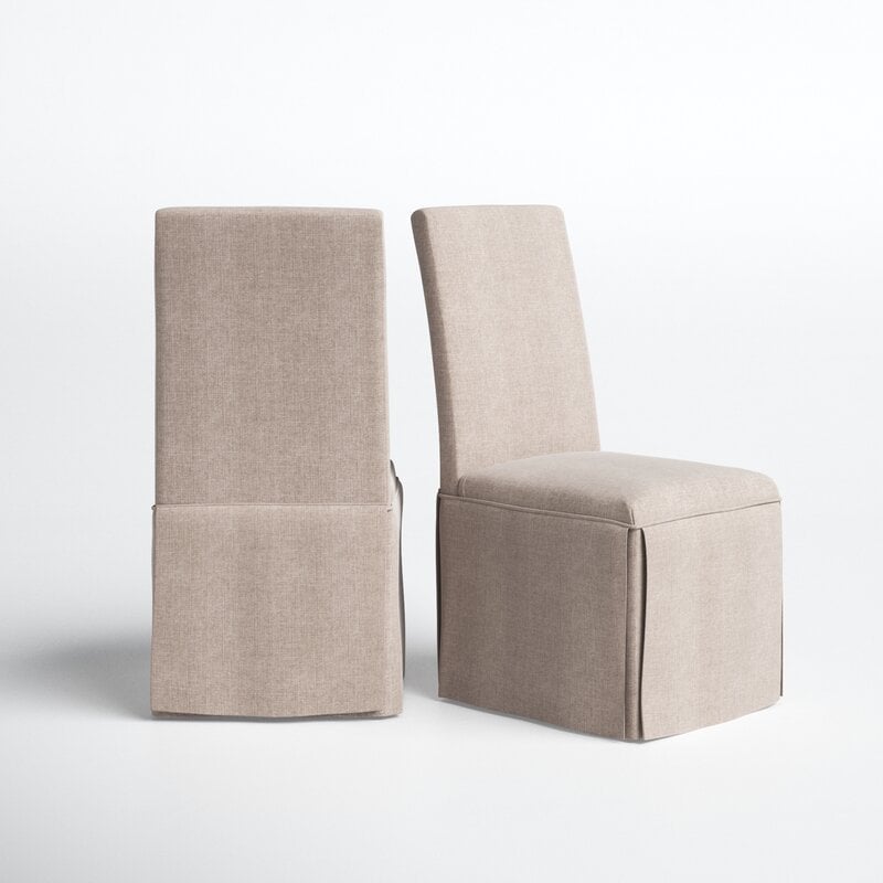 Sam Linen Upholstered Parsons Chair (Set of 2) - Wayfair | Havenly