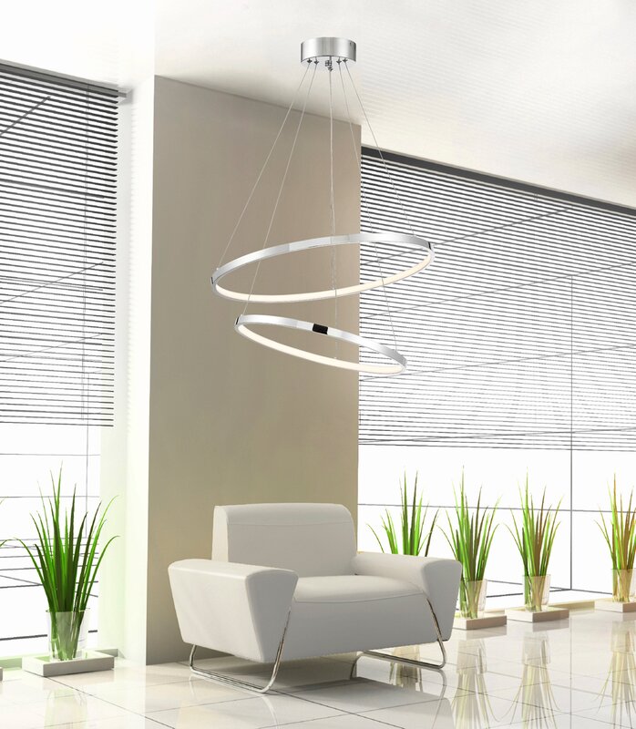 Abeale 2 - Light LED Statement Tiered LED Chandelier - Wayfair | Havenly