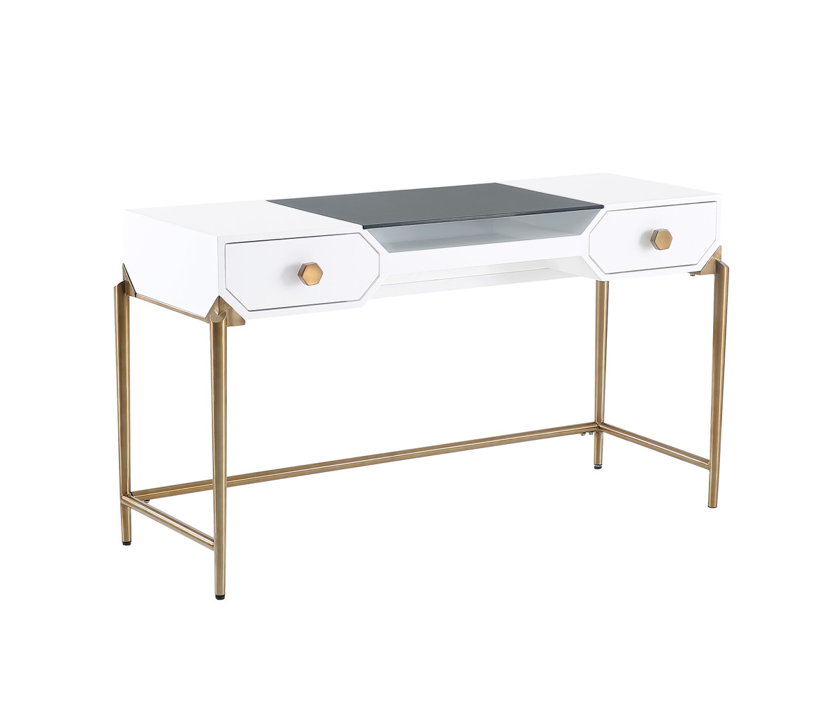 Camryn White Lacquer Desk - TOV FURNITURE | Havenly