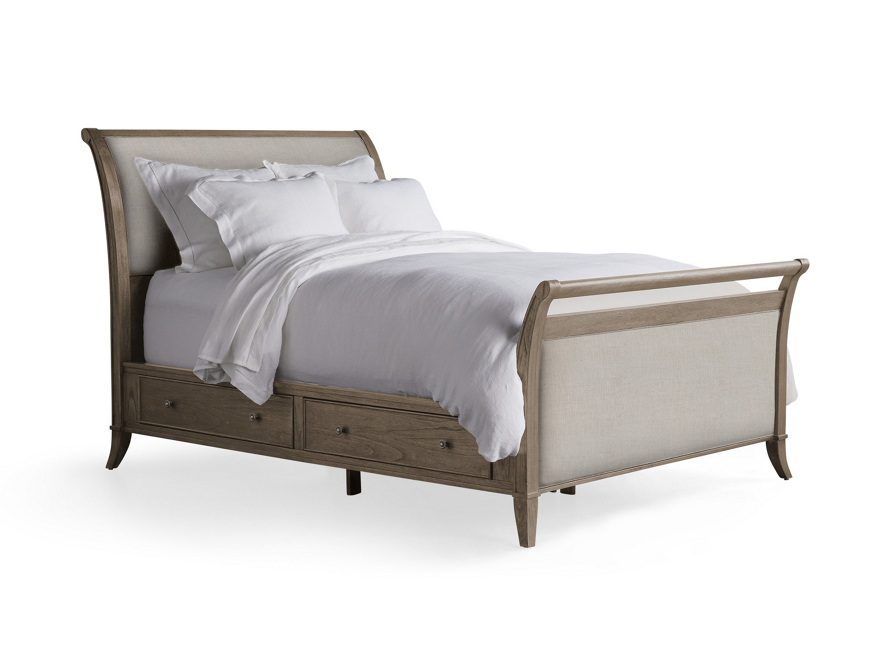 Pearson Storage Sleigh Bed in Wood Queen Natural Basa - Arhaus | Havenly