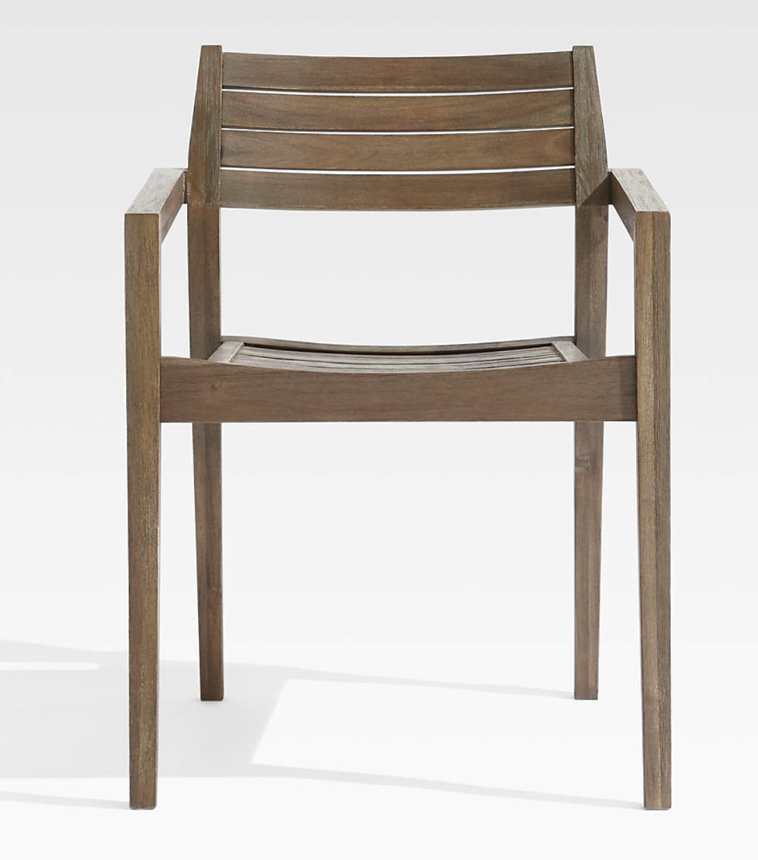 Abaco Wood Stackable Outdoor Dining Armchair - Crate and Barrel | Havenly