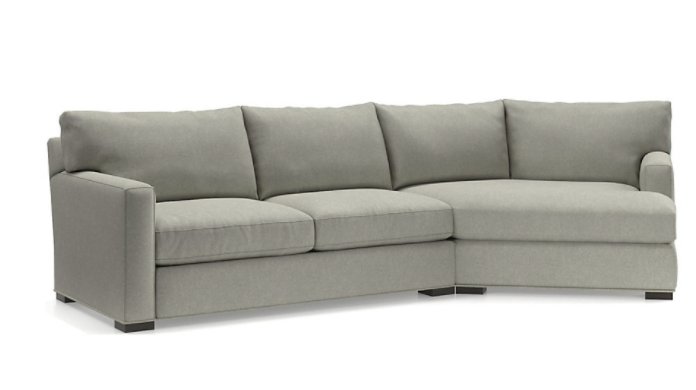 Axis 2-Piece Right Arm Angled Chaise Sectional Sofa - Crate and Barrel ...