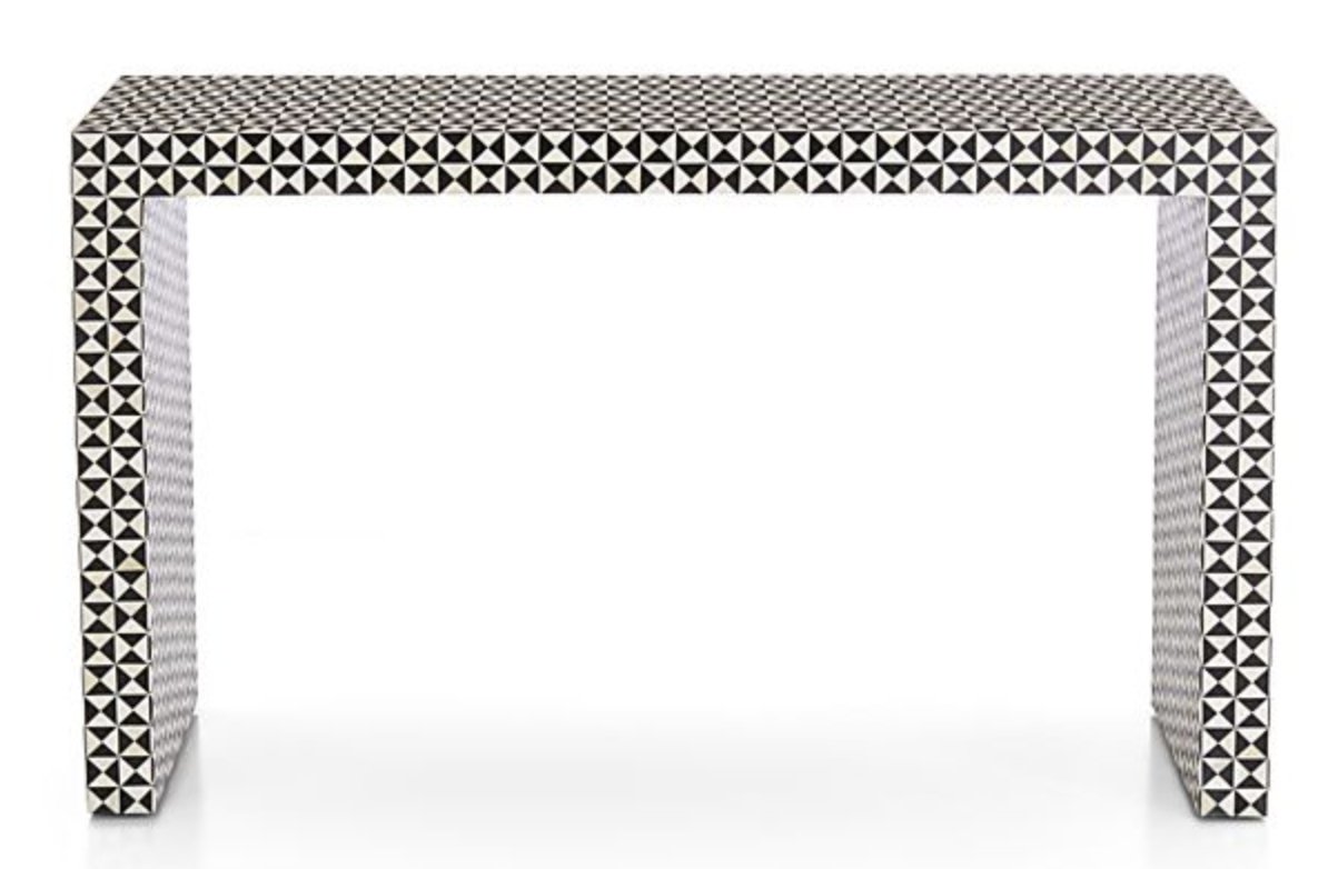 Intarsia Black Console Table - Crate and Barrel | Havenly