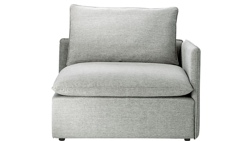 lumin grey linen corner chair - CB2 | Havenly