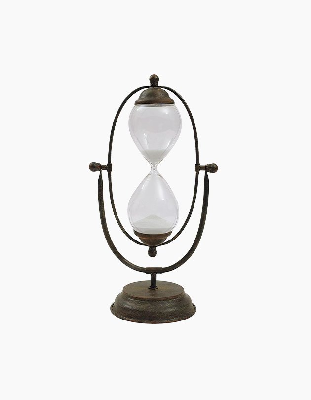 Decorative Rust Color Metal Hourglass with White Sand - Creative Co-Op ...