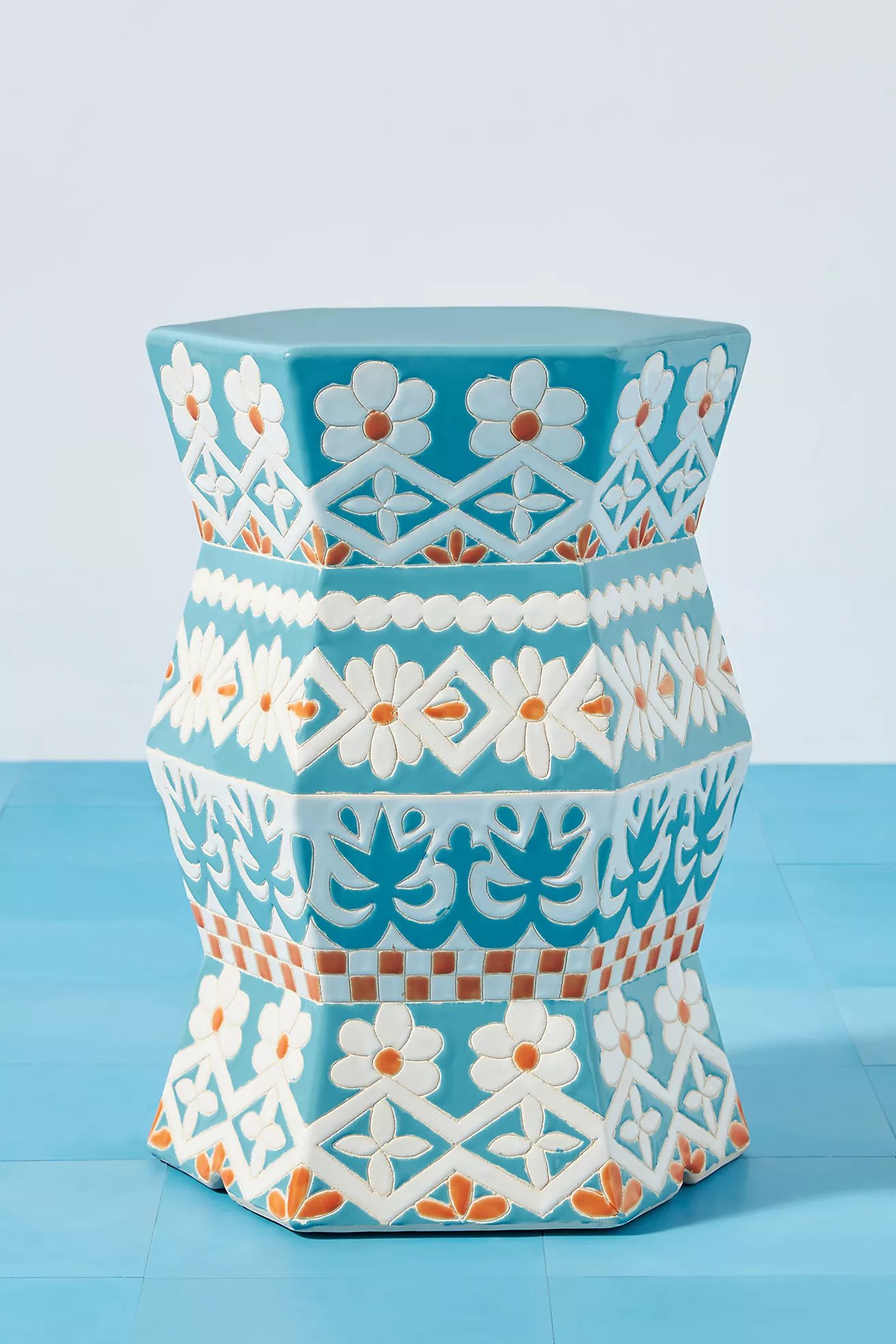 Vallarta Ceramic Stool - Anthropologie | Havenly