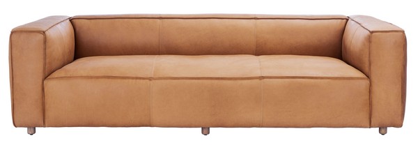 Grover Leather Sofa - Camel - Arlo Home - Safavieh | Havenly