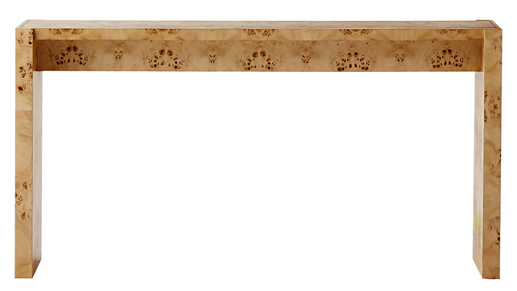 Niche 54" Neutral Burl Wood Console Table - CB2 | Havenly
