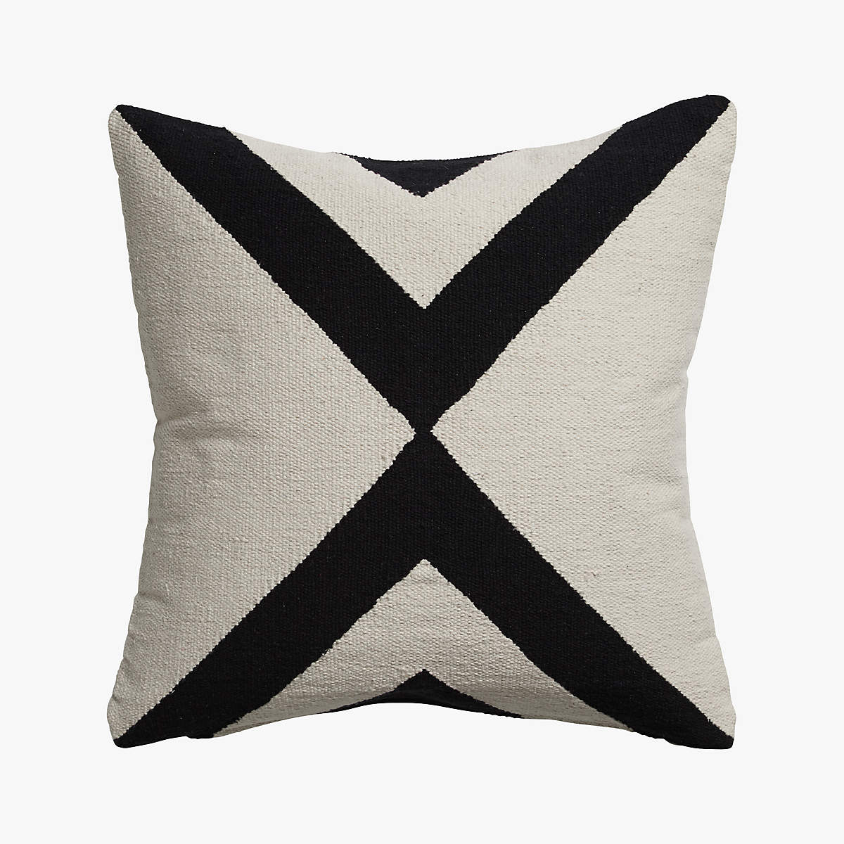 Xbase Black and White Throw Pillow with Down-Alternative Insert 23 ...