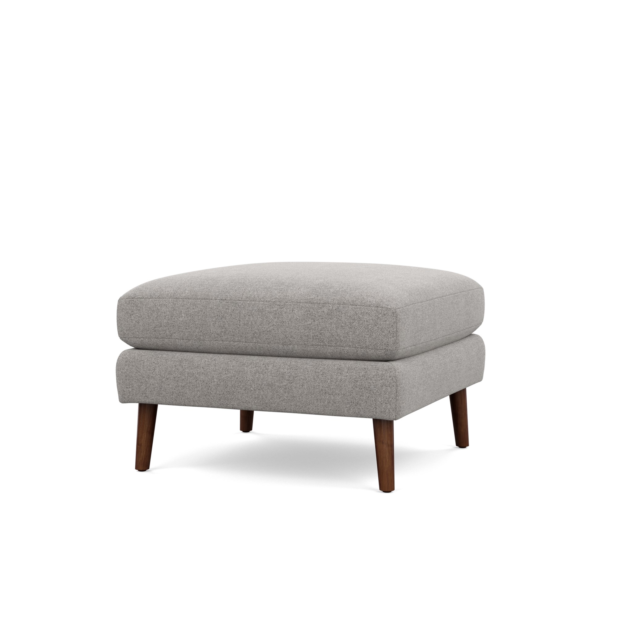 Nomad Ottoman - Crushed Gravel - Performance Chenille / Walnut - Wood ...