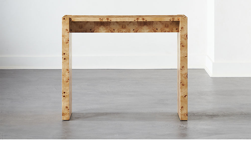 Niche 34" Neutral Burl Wood Console Table - CB2 | Havenly