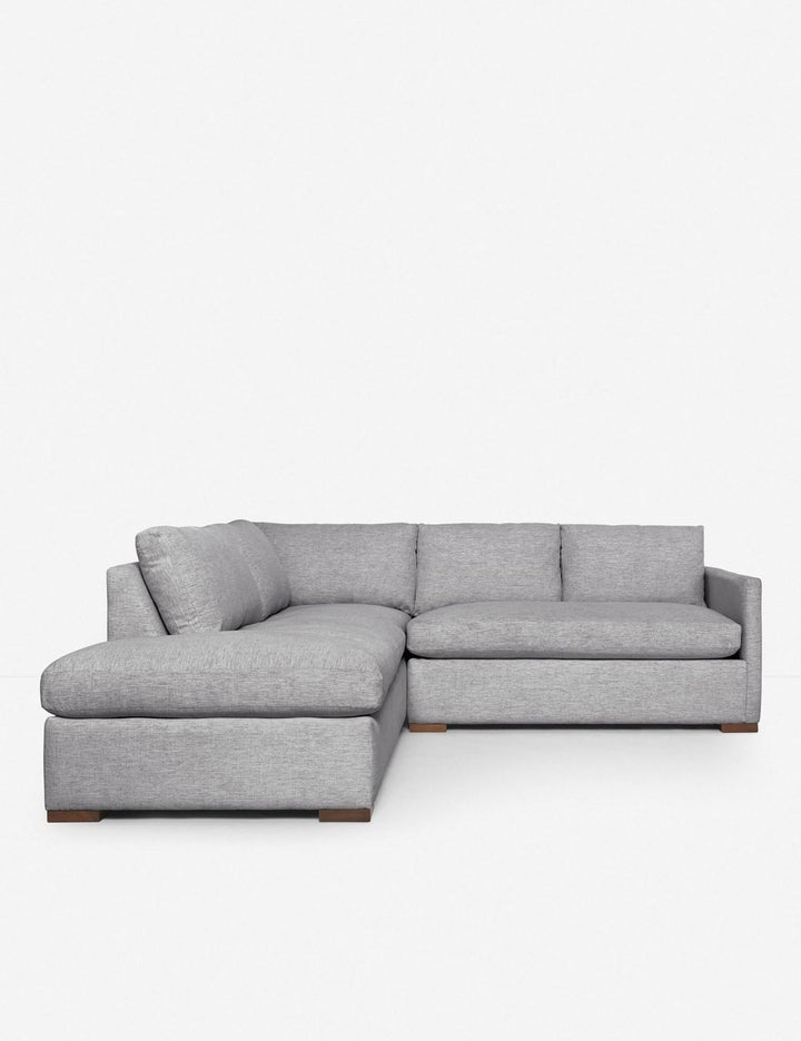 Callahan Bumper Sectional Sofa, Light Gray, Left Facing - Lulu and ...