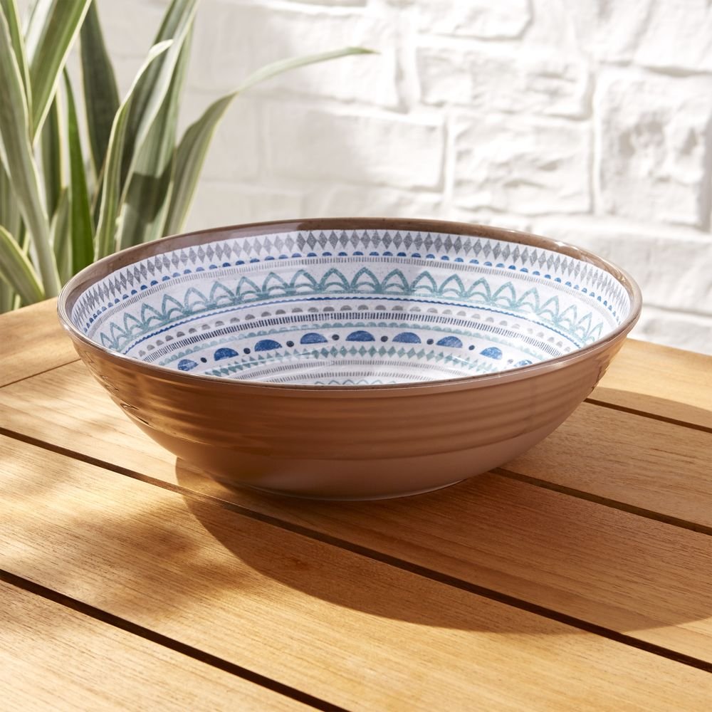 Caprice Medallion Melamine Serving Bowl - Crate and Barrel | Havenly