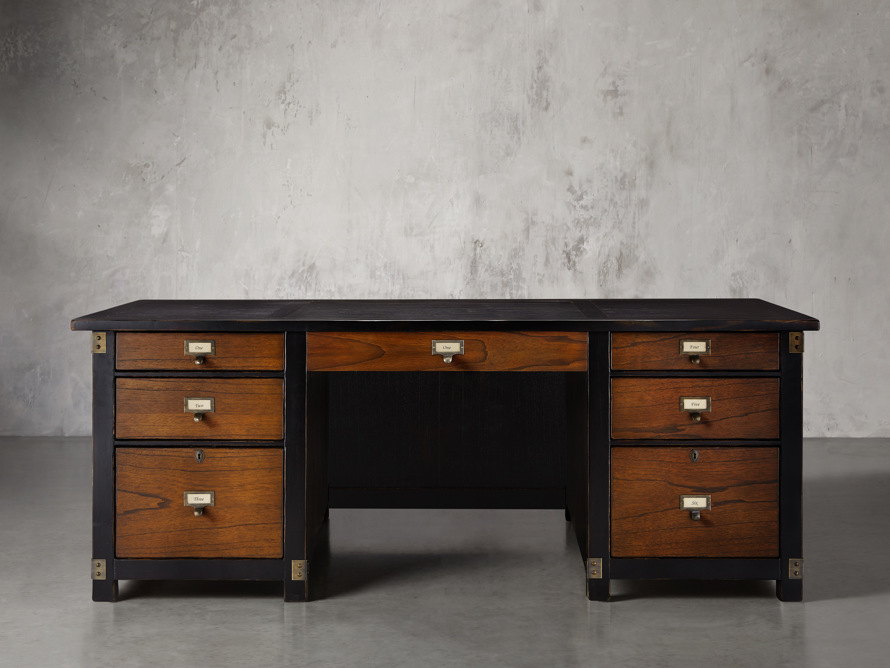 Telegraph 78 Executive Desk in Spencer Brown Wood Arhaus Havenly