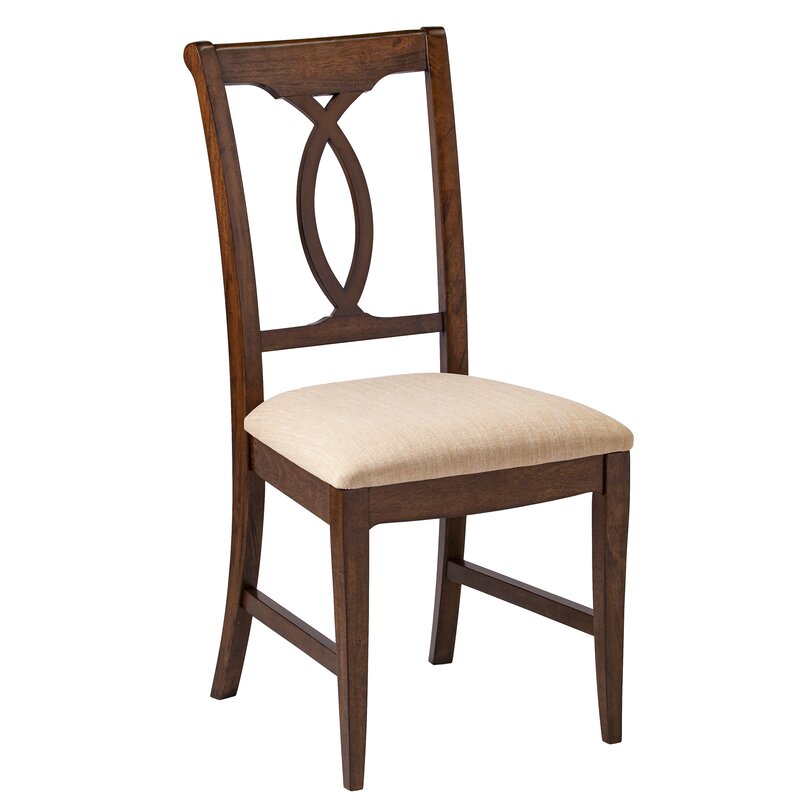 Alvescot Upholstered Solid Wood Cross Back Arm Chair in Brown - Wayfair ...