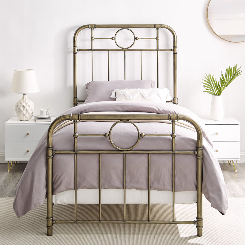 Antiqua Metal Pipe Twin Bed-Bronze - Walker Edison | Havenly
