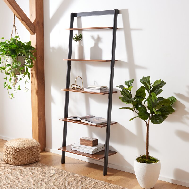 Dametris Solid Wood Ladder Bookcase - Wayfair | Havenly