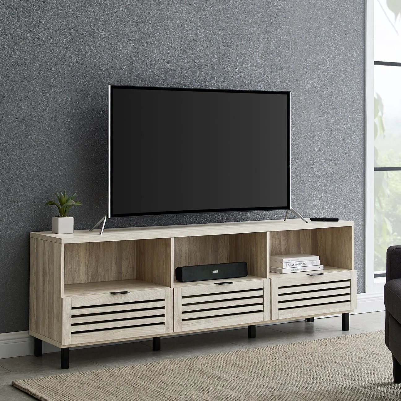 70" Modern TV Stand - Birch - Walker Edison | Havenly
