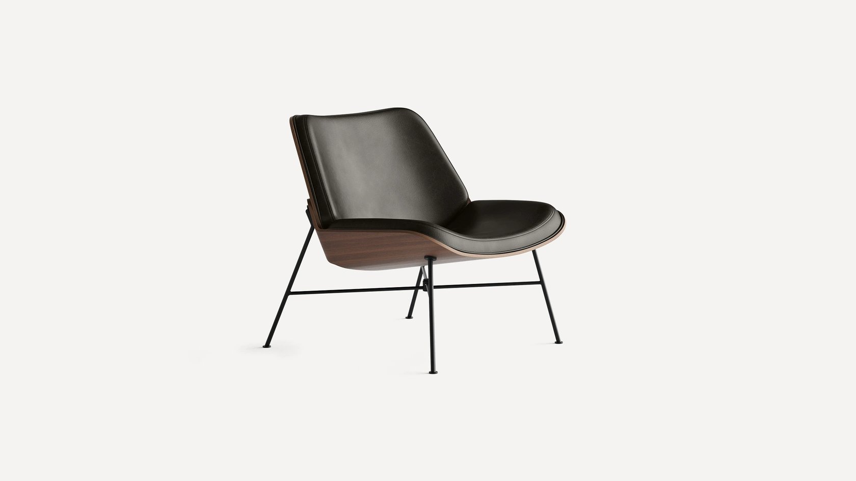 Burrow Vesper Leather & Wood Lounge Chair - Burrow | Havenly
