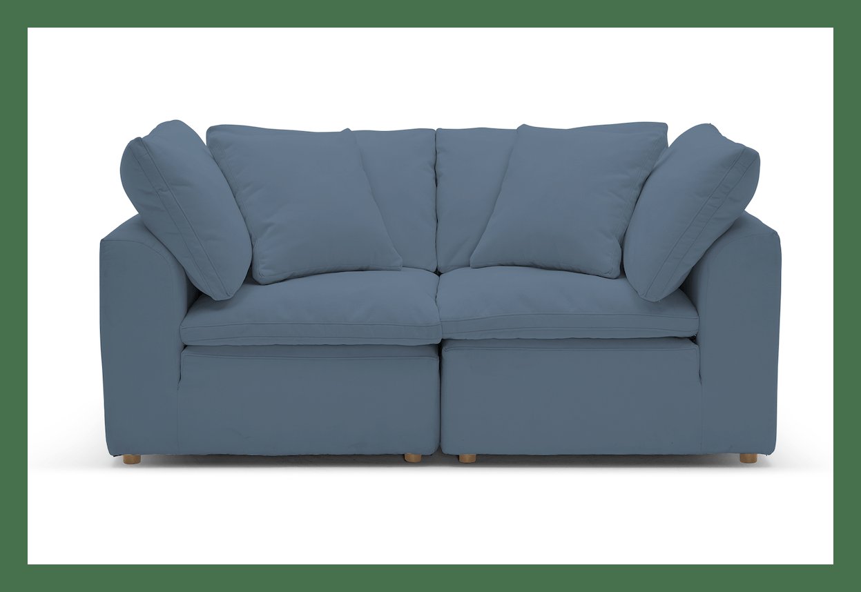 Blue Bryant Mid Century Modern Petite Modular Loveseat - Milo French ...