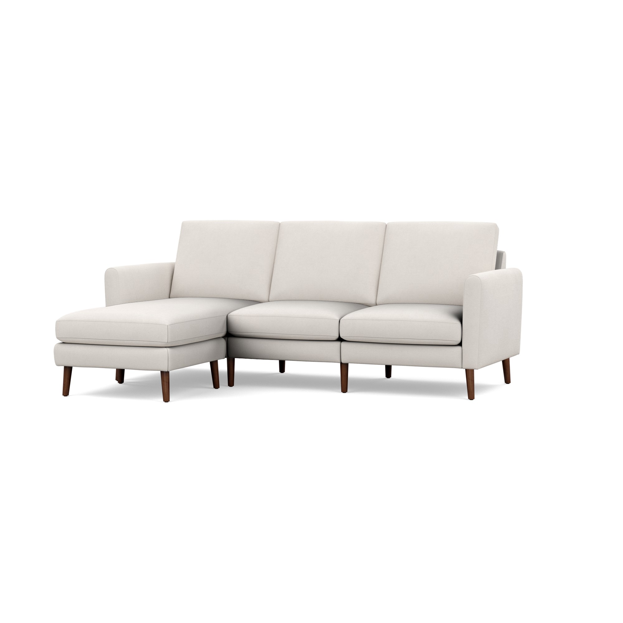 Nomad Sofa Sectional - Ivory - Performance Basketweave / Walnut - Wood ...