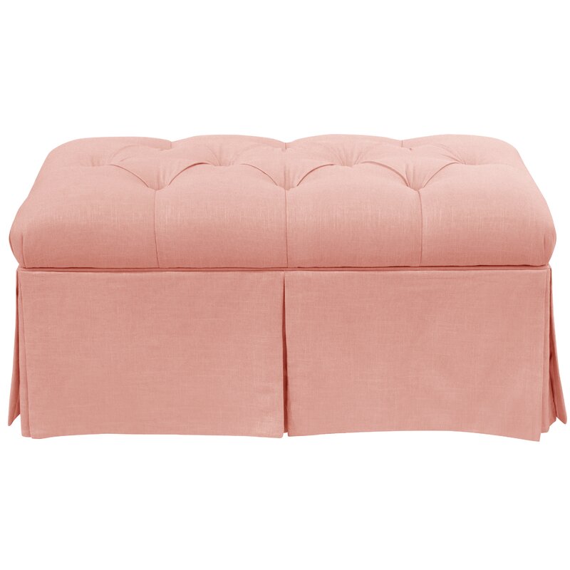 Craven Tufted Linen Skirted Storage Bench - Wayfair | Havenly