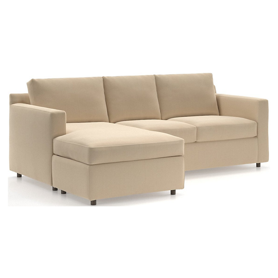 Barrett Reversible Sectional- View, Wheat - Crate and Barrel | Havenly