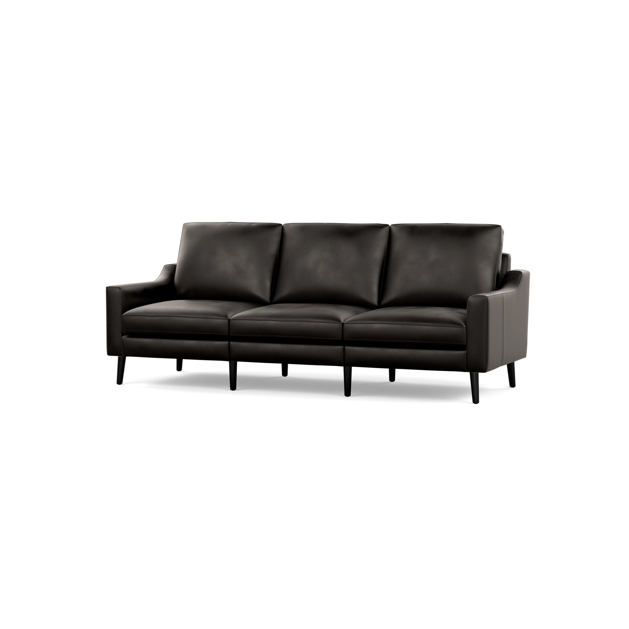 Nomad Leather Sofa - Slate - Top Grain Leather / Ebony - Wood / Slope ...