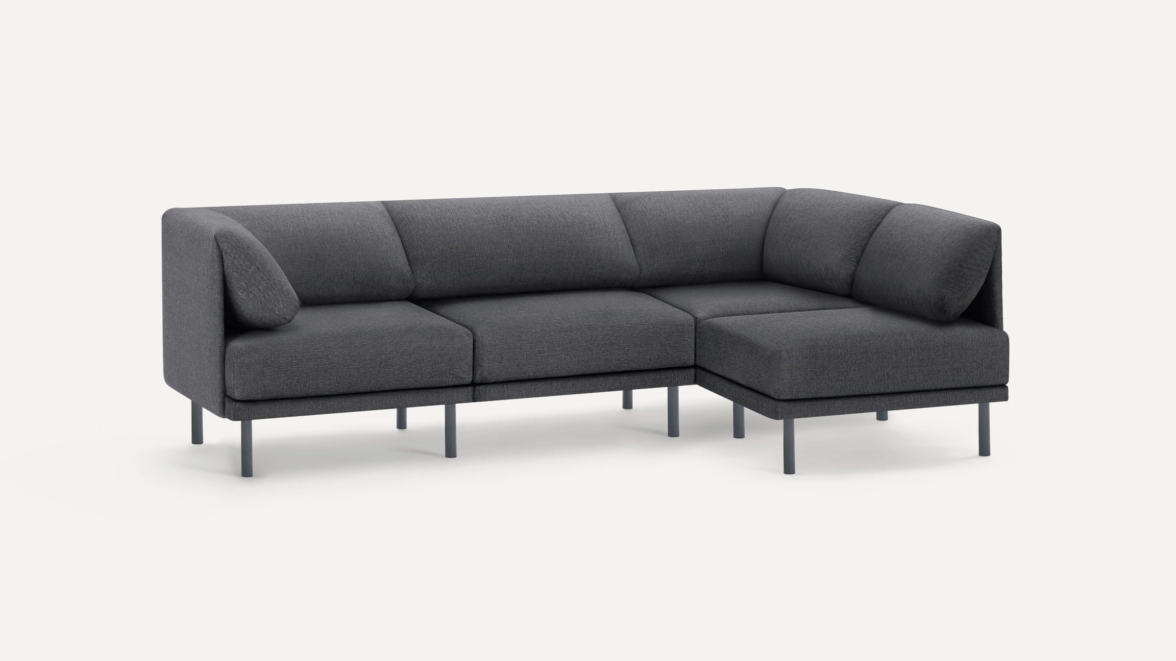 Burrow - Range 4-Piece Sectional - Toast - Performance Velvet / Oak ...
