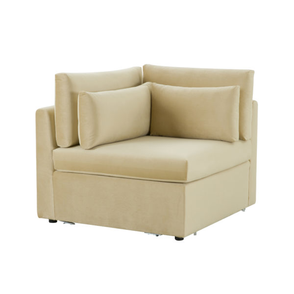 Jessie Champagne Velvet Modular Corner Chair - TOV FURNITURE | Havenly