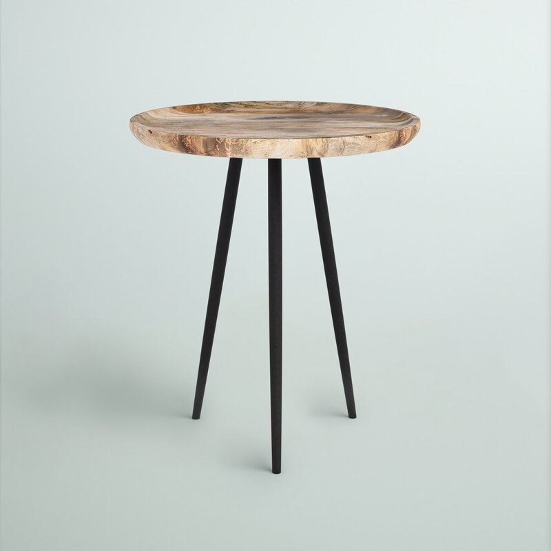 Castiglia Solid Wood 3 Legs End Table - Wayfair | Havenly