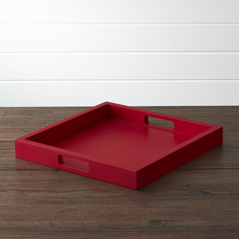 Zuma Red Tray - Crate and Barrel | Havenly