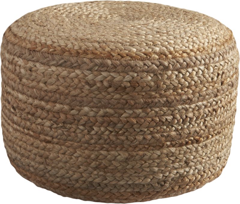 Braided Hemp Pouf - CB2 | Havenly