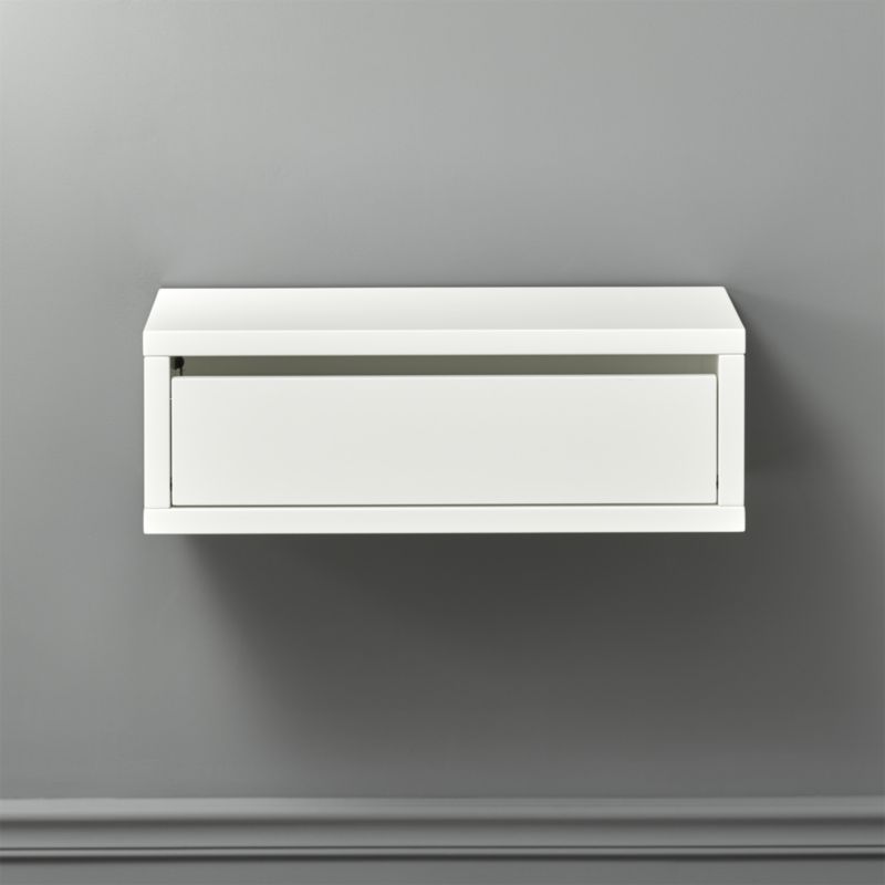 slice white wall mounted storage shelf - CB2 | Havenly
