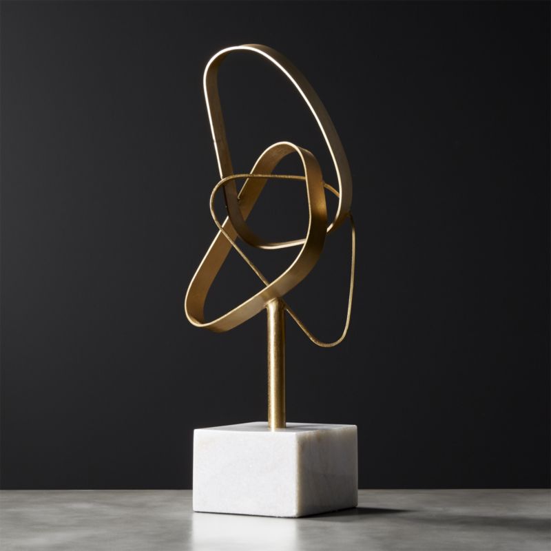 Standing Infinity Brass Knot Sculpture - CB2 | Havenly