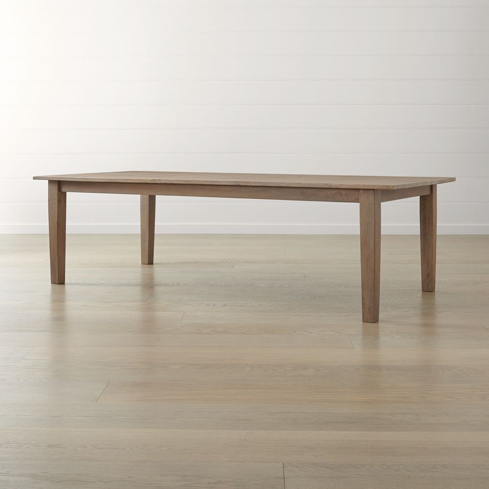 Basque 104" Weathered Light Brown Solid Wood Dining Table - Crate and ...