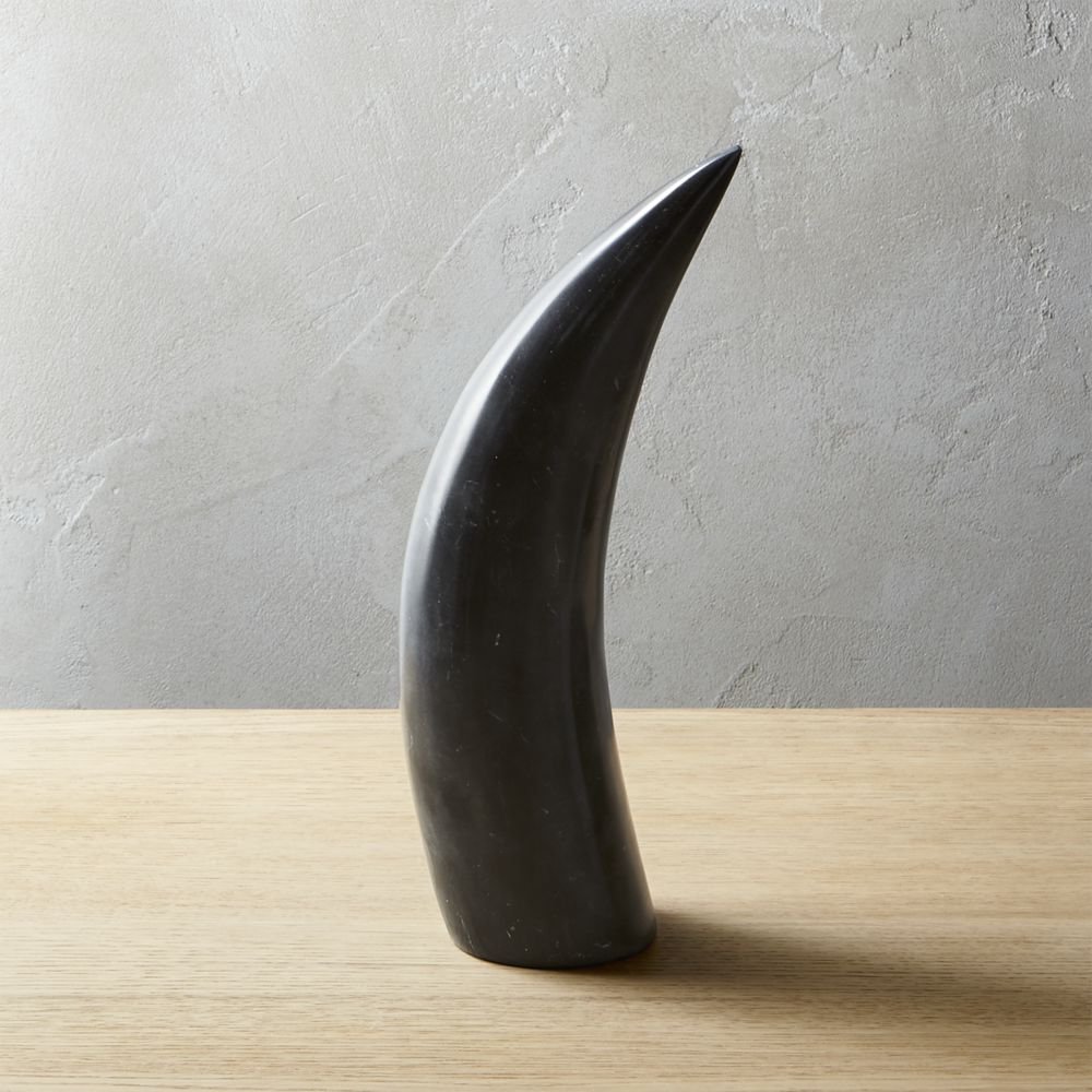 Small Black Marble Horn - CB2 | Havenly