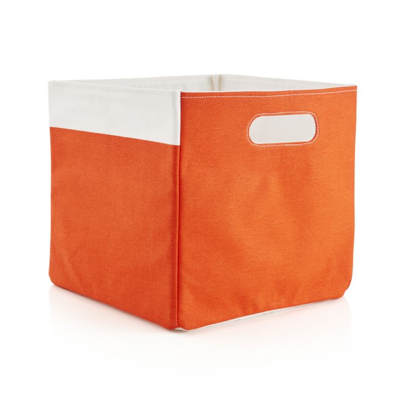 Color Block Teal Cube Storage Bin - Crate and Barrel | Havenly