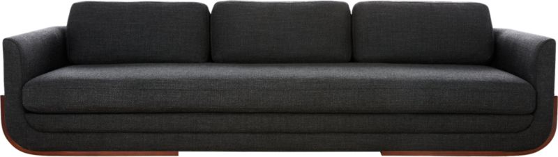 Remy Charcoal Grey Wood Base Sofa CB2 Havenly