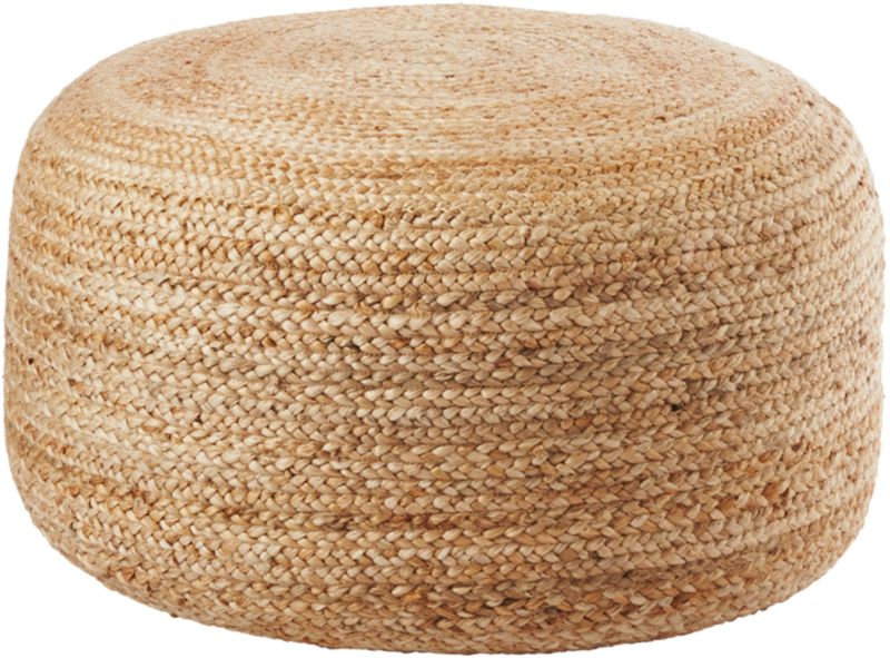 Braided Natural Jute Pouf Large 30" - CB2 | Havenly