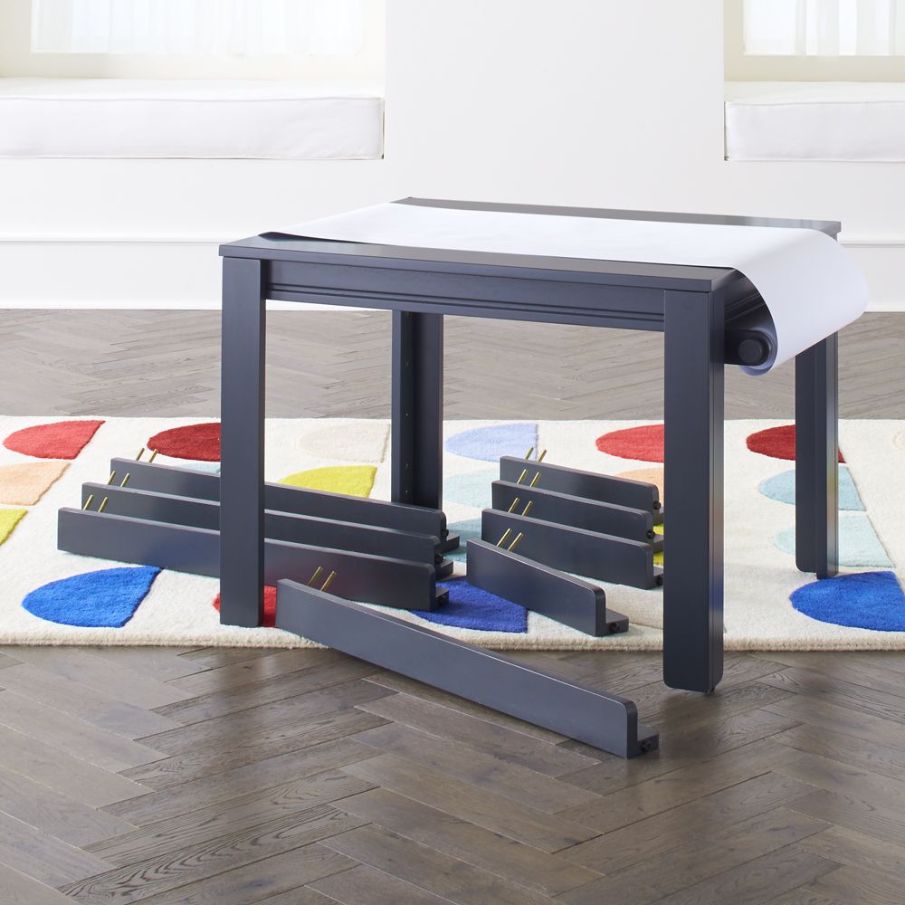 Small Charcoal Adjustable Kids Table, Leg Set and Paper Roll - Crate ...