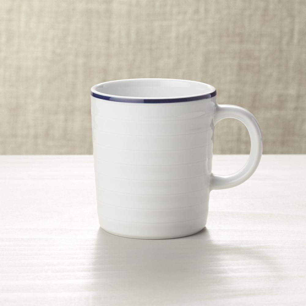 Roulette 10-oz. Blue Band Mug - Crate and Barrel | Havenly